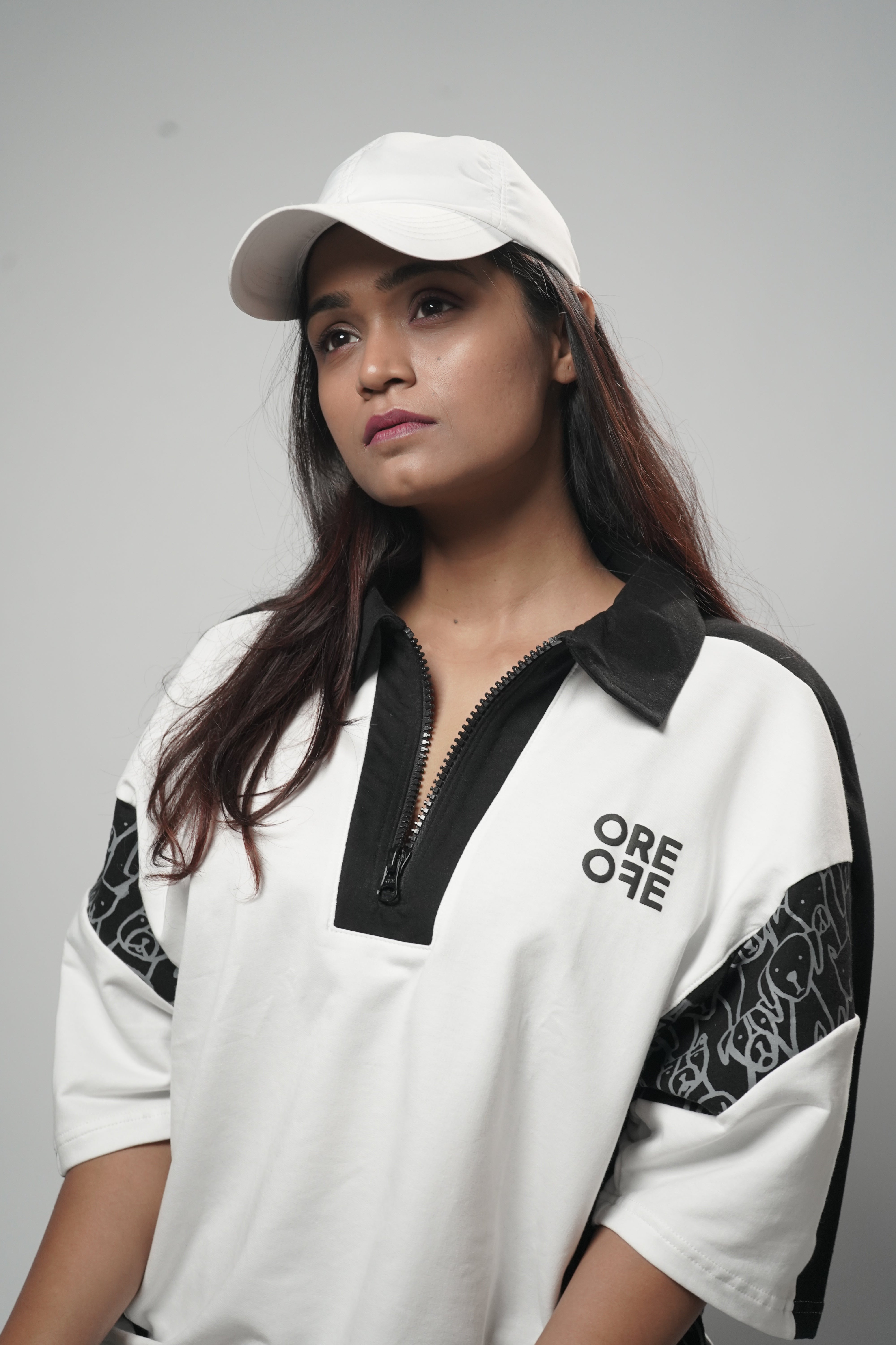 White & Black Oversized Polo – Ore-Ofe